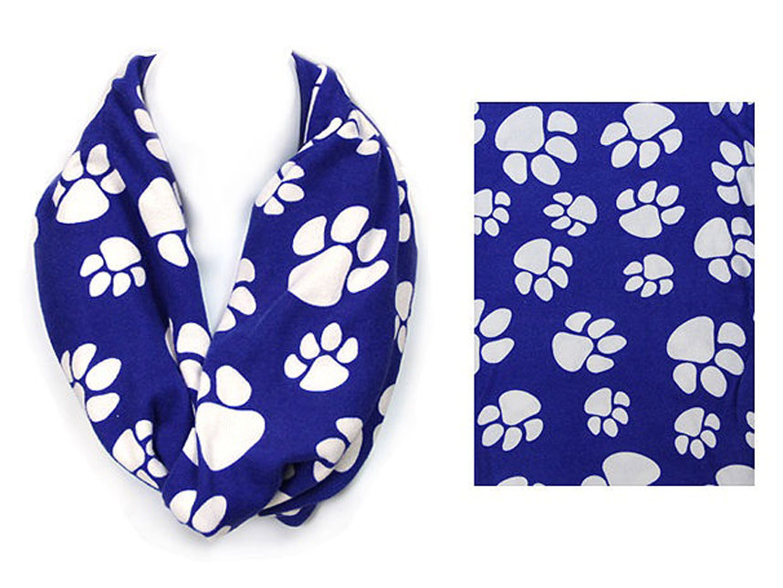 Blue Paw Print Infinity Scarf - CP28064BLU